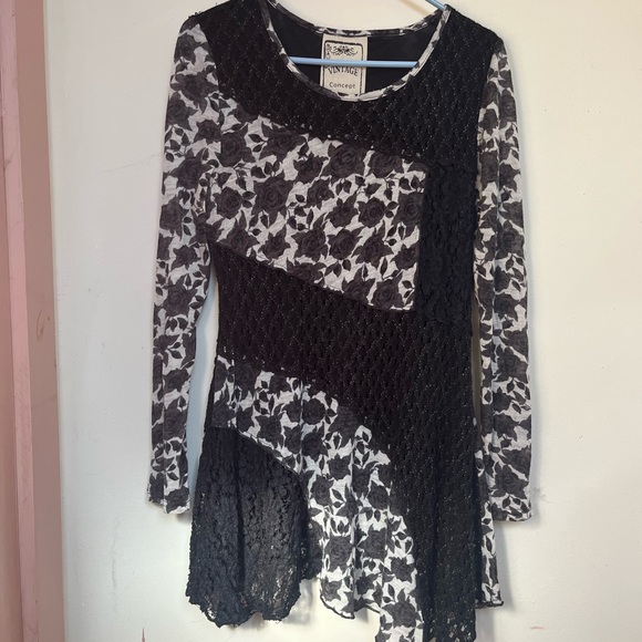 Vintage Concept | Tops | Vintage Concept Long Sleeve Shirt Tunic Dress ...